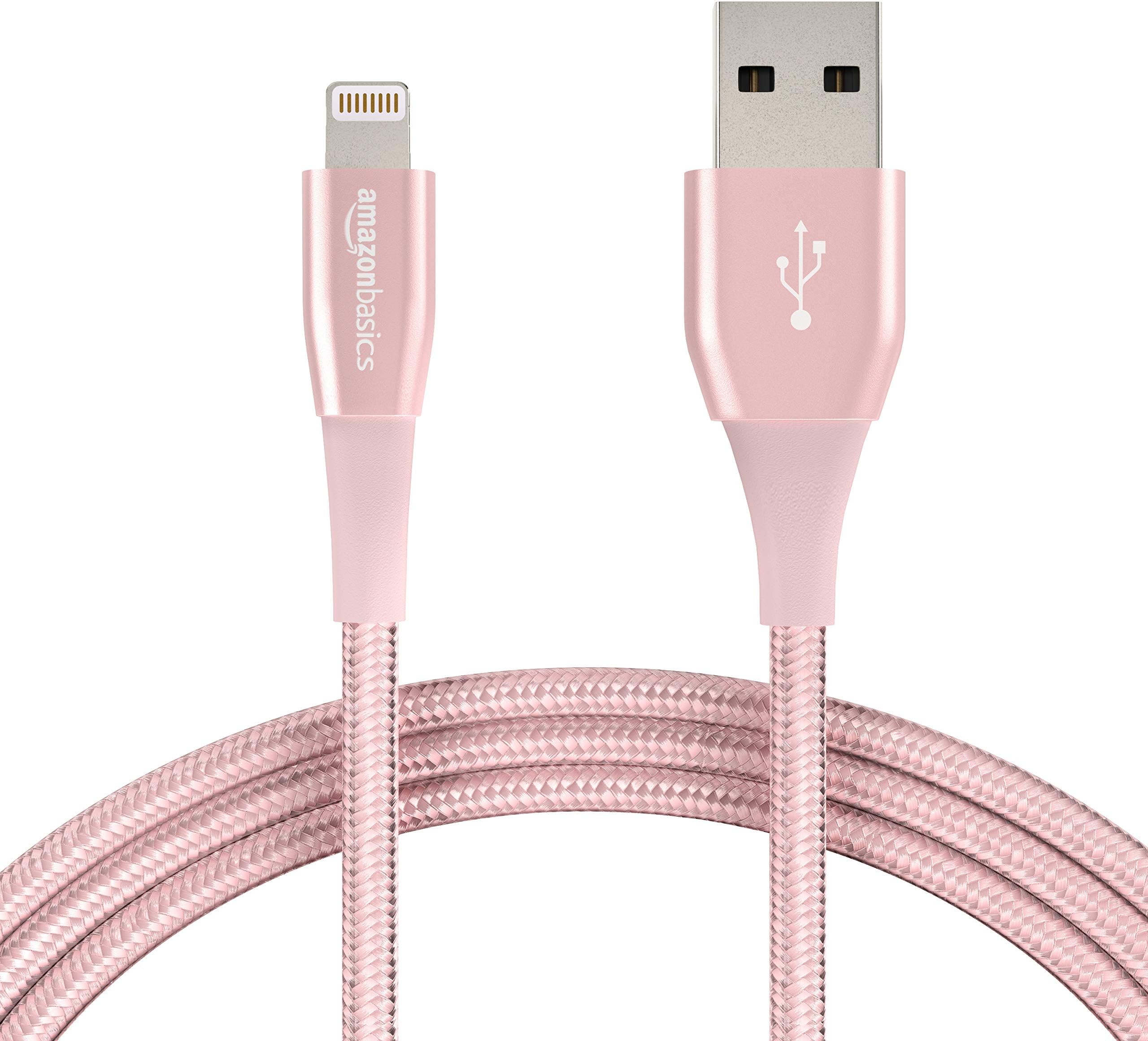 AmazonBasics Double Nylon Braided Apple Certified Lightning to USB ...