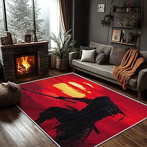 Amazon.com: SherAvant Ninja Rugs for Entryway - Japanese Samurai Sunset ...