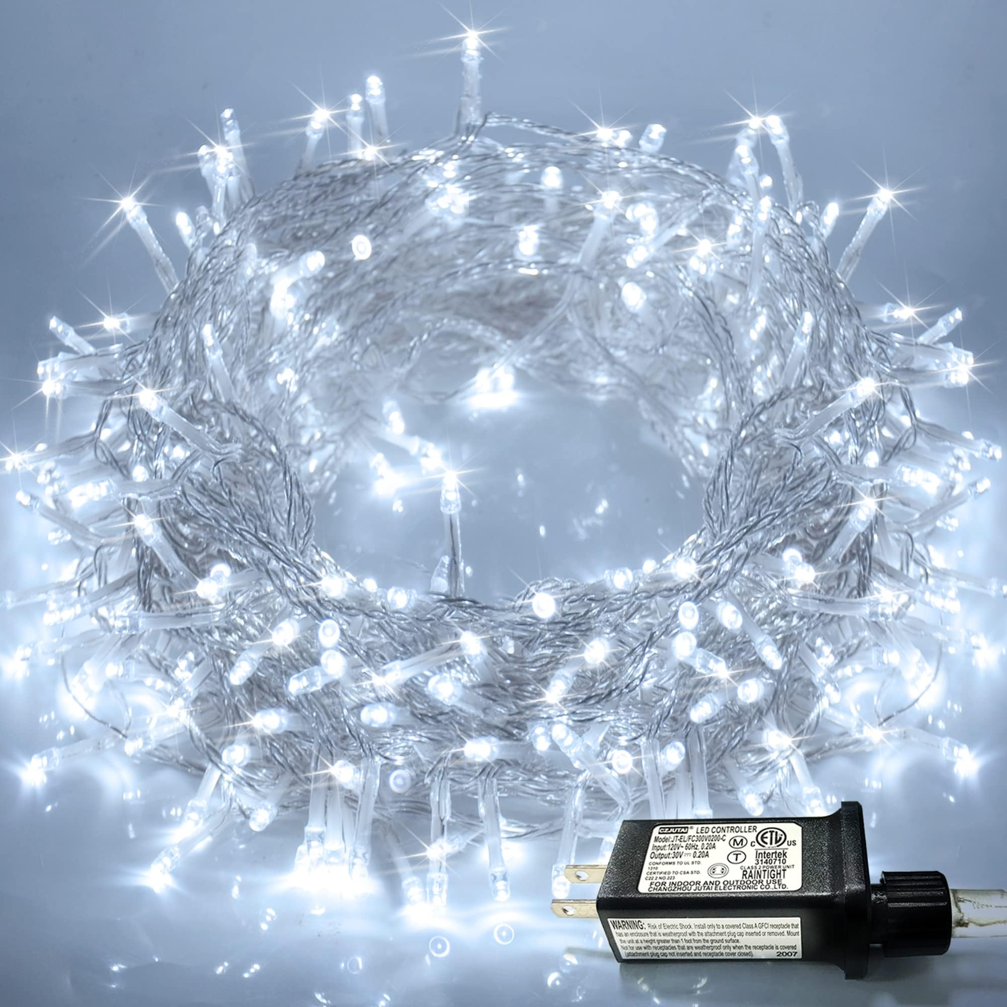 Holiday Joy - Clear White Mini String Lights on White Wire for ...