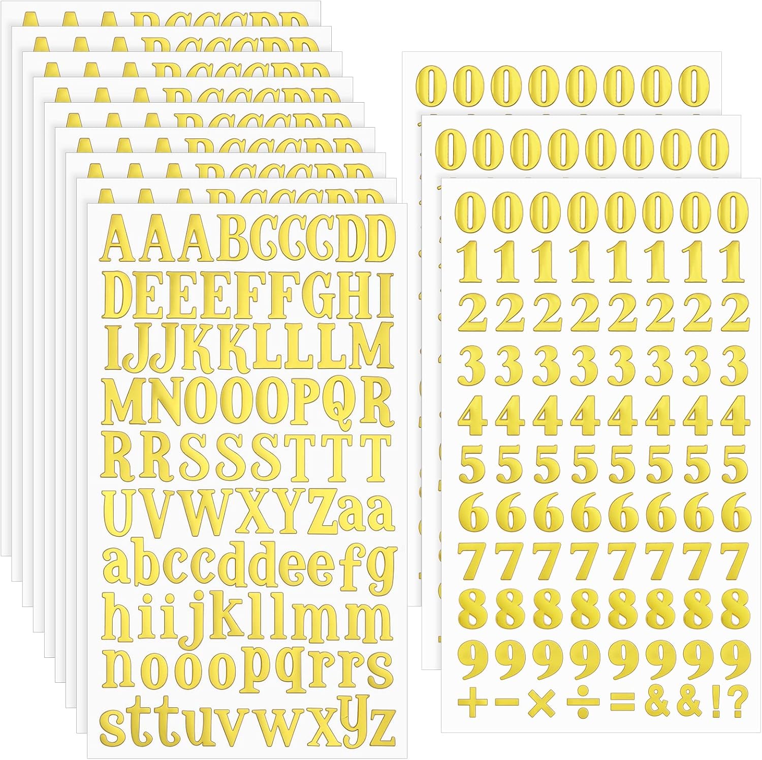 Amazon.com: 12 Sheets Gold Self Adhesive Alphabet Letter Stickers for ...