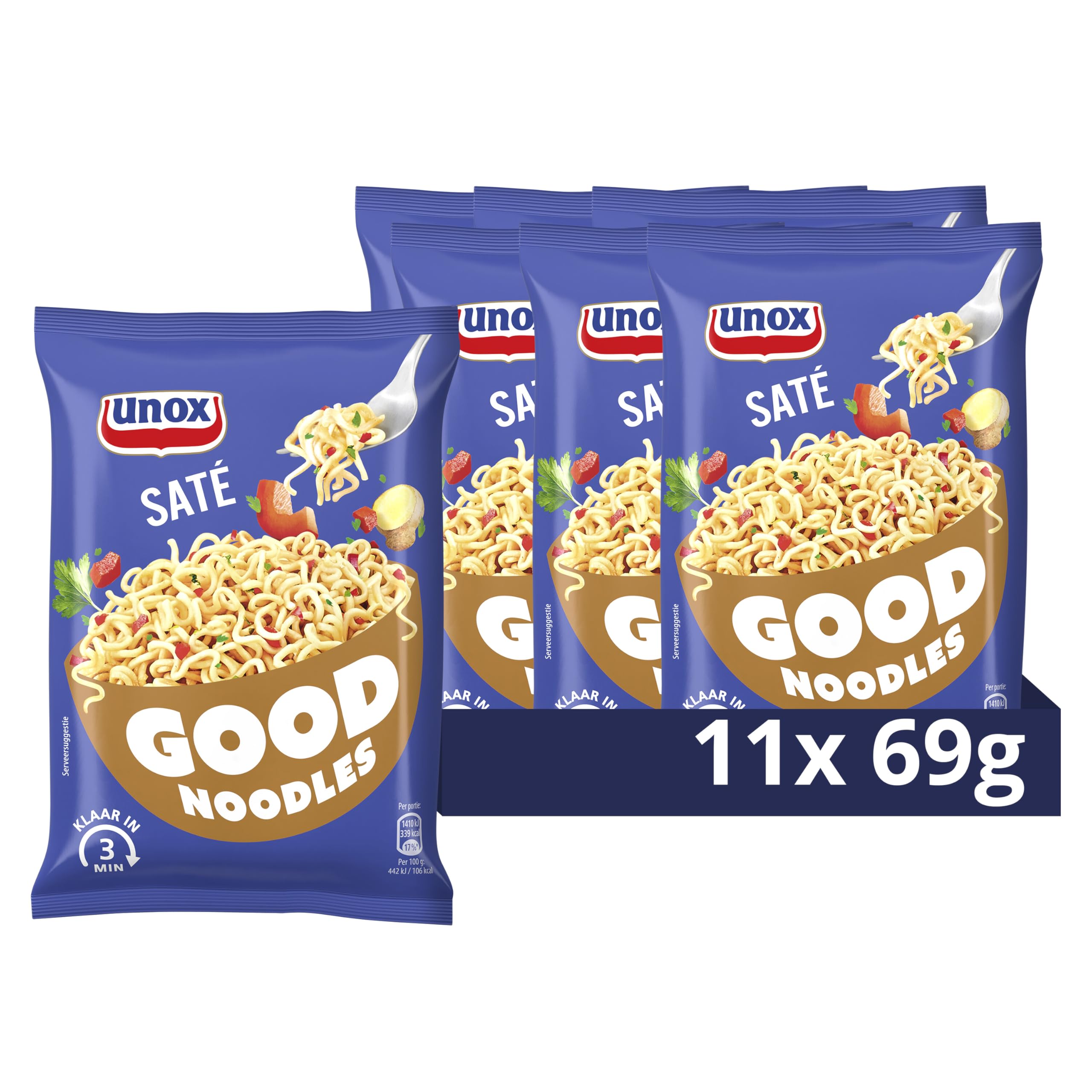 Unox Saté Good Noodles, een snelle snack voor de lekkere trek - 11 x 69 ...