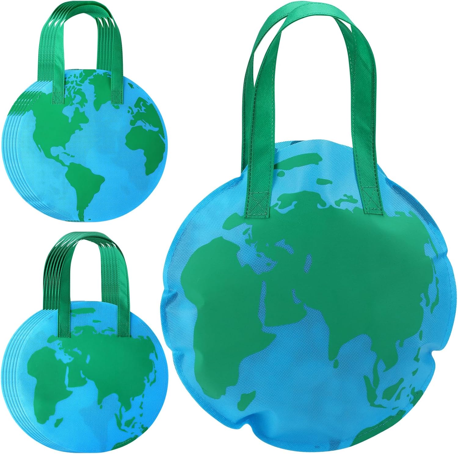 Amazon.com: Cosblank 12 Pcs Earth Day Tote Bag, Non Woven Earth Shaped ...