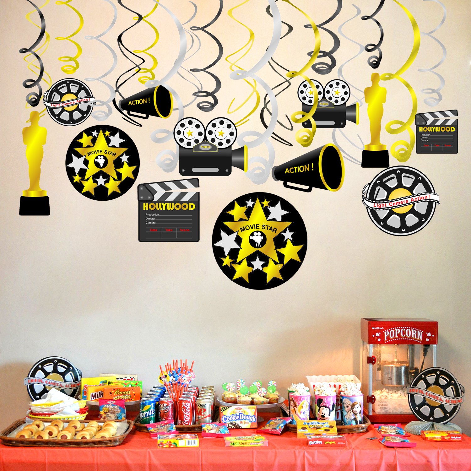 Konsait Hollywood Party Hanging Swirls Decorations, Camera Themed Movie ...
