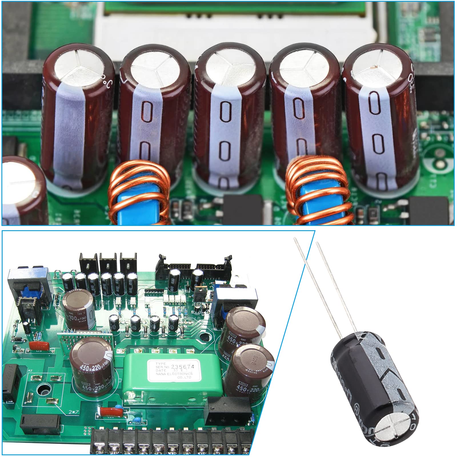 Snapklik.com : Cionyce 50 PC 16v 1000uf Capacitor, Aluminum Radial ...