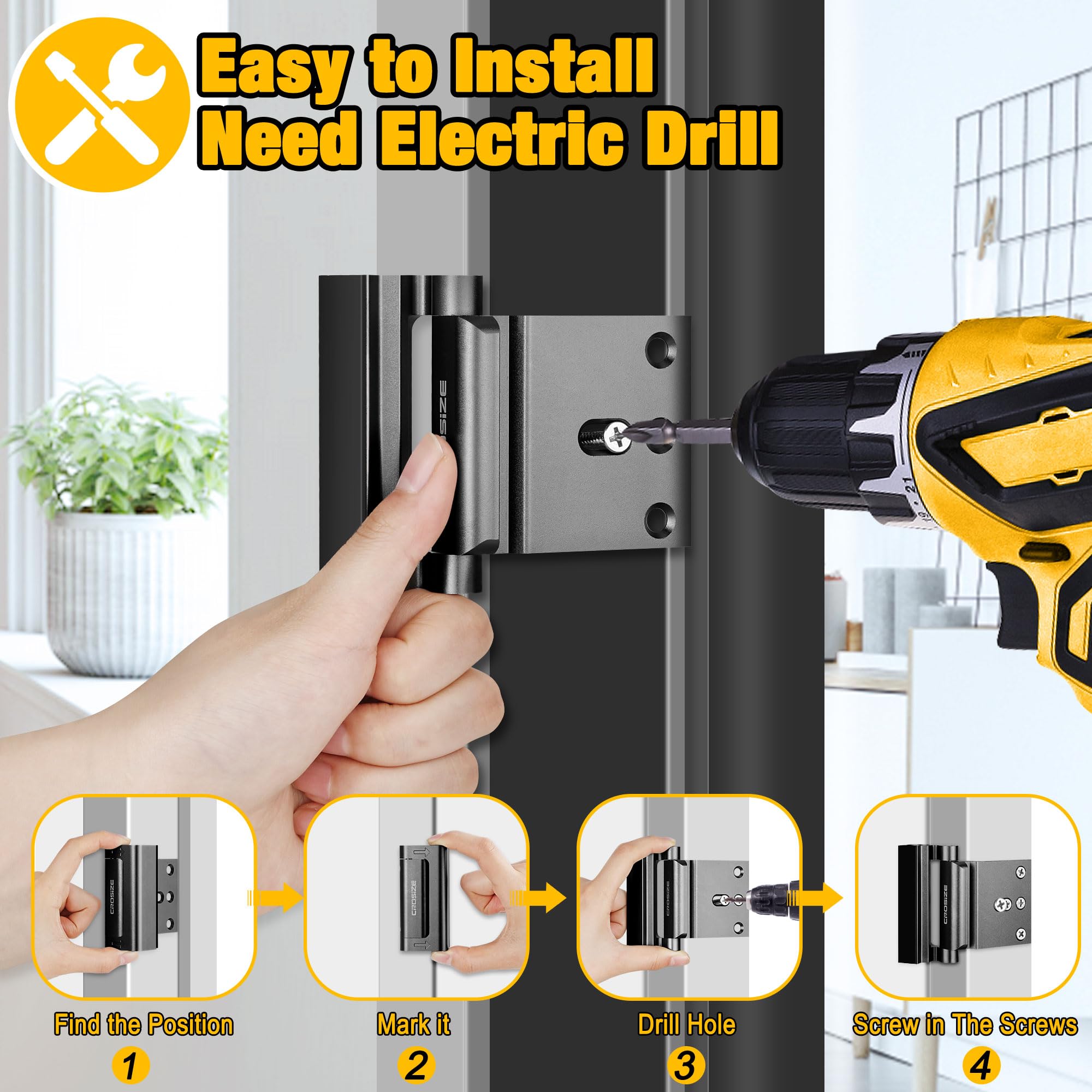 Snapklik.com : Home Security Door Lock, Upgraded Metal Door ...