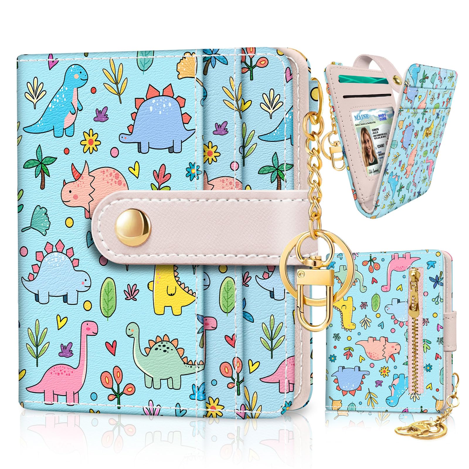 Amazon.com: Jogjam Cute Dinosaur Rfid Girls Girly Teen Wallet, Small ...