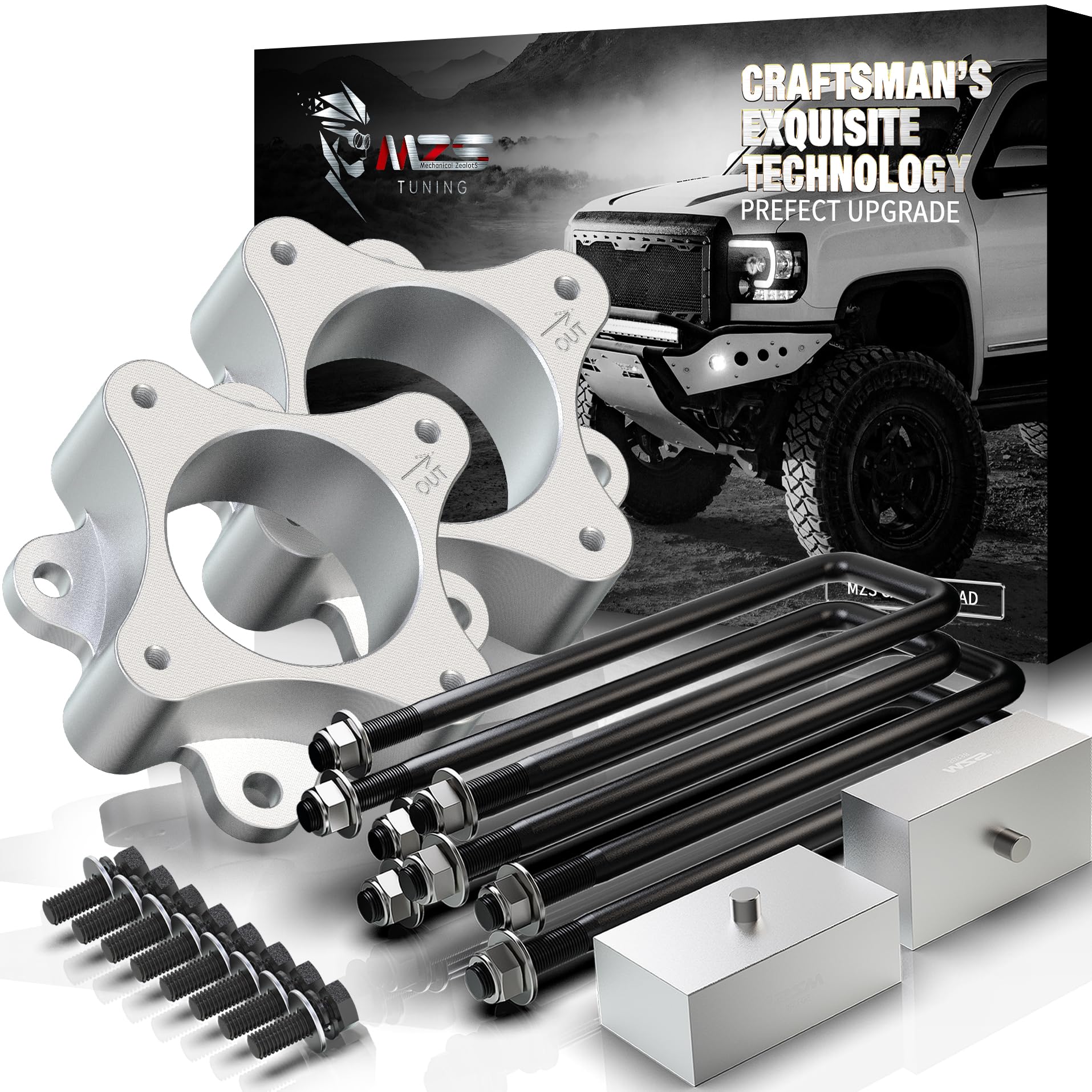 Snapklik.com : MZS Full Leveling Kit 3" Front Strut Spacers + 2" Rear ...