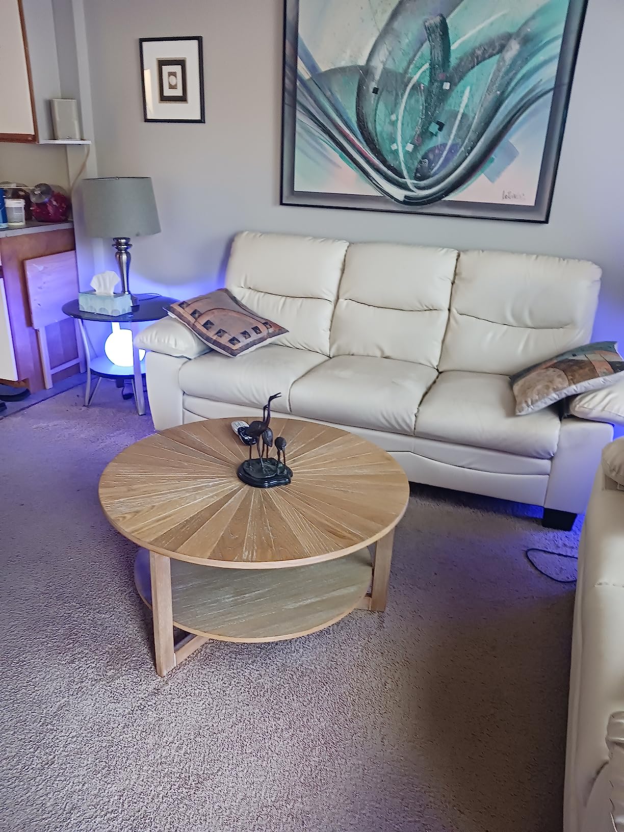 $31/mo - Finance Gexpusm Round Wood Coffee Table, Natural Wood Coffee ...