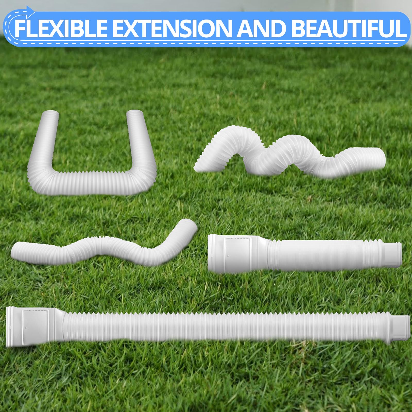 Snapklik.com : CAMWAY Gutter Downspout Extensions,2 Pack Flexible ...