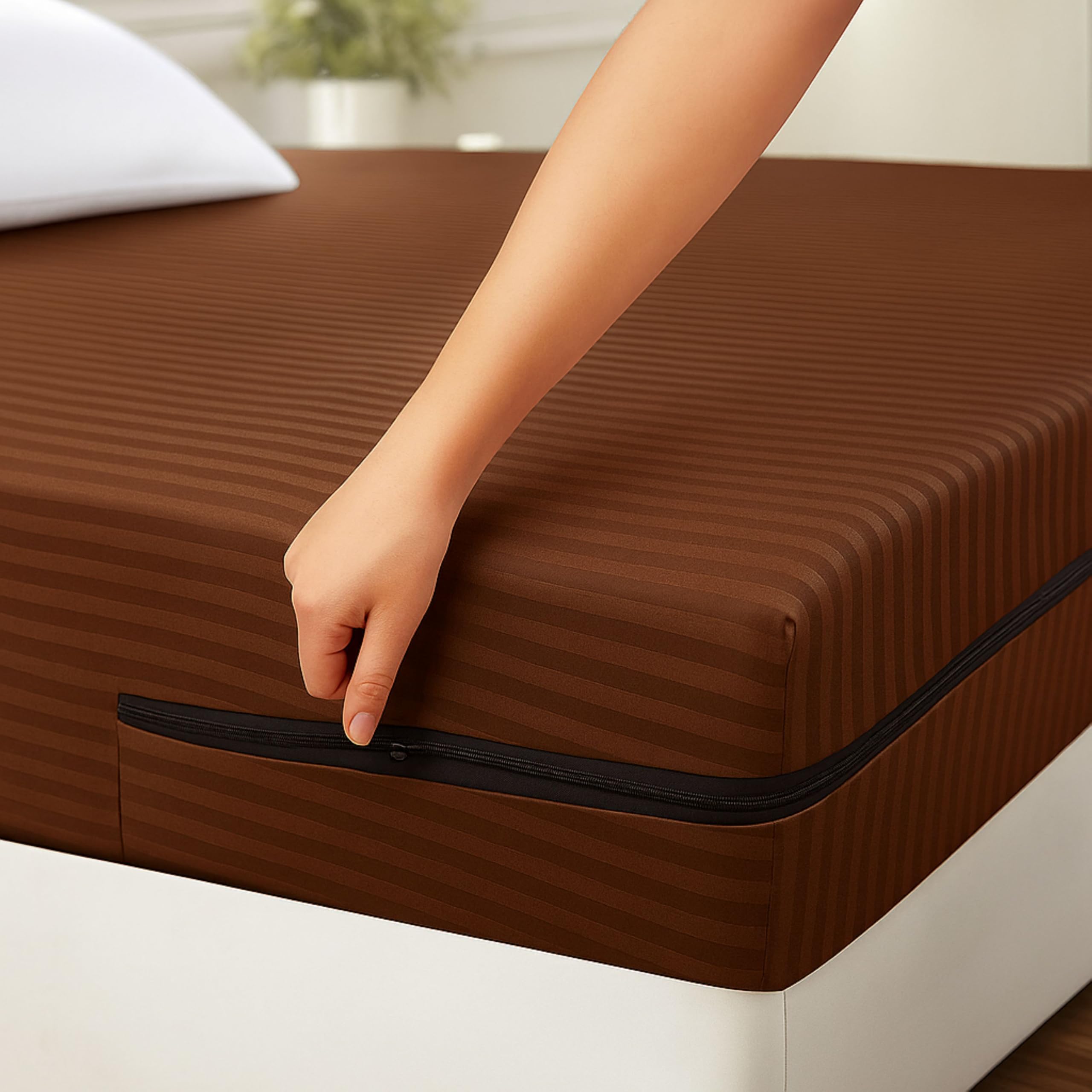 Buy House Fox Cotton Mattress Cover Single bed with Zipper| Non-Shrink ...