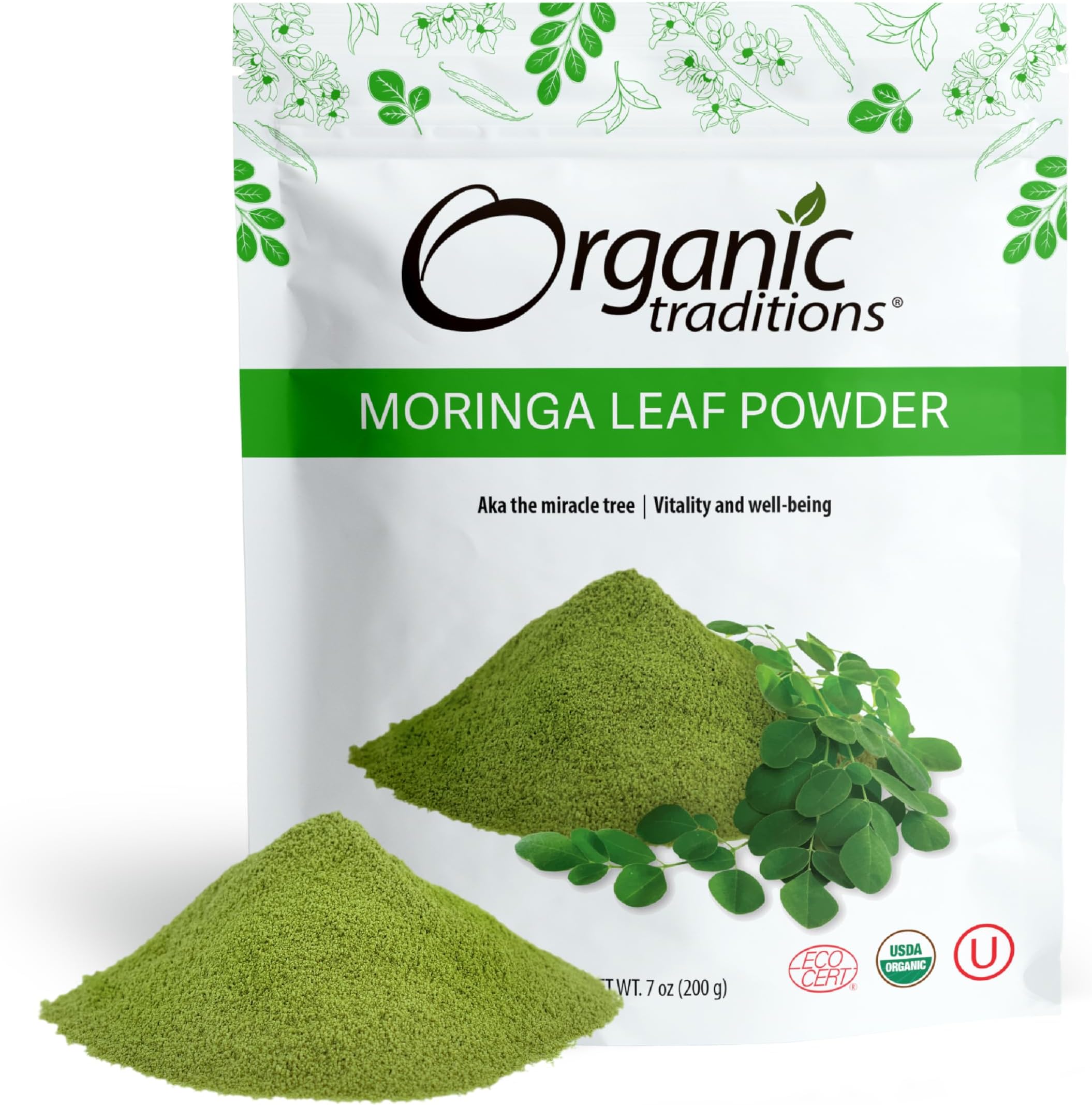 Amazon.com: Organic Traditions Organic Moringa Powder Organic Moringa Leaves Extract Vegan Non ...