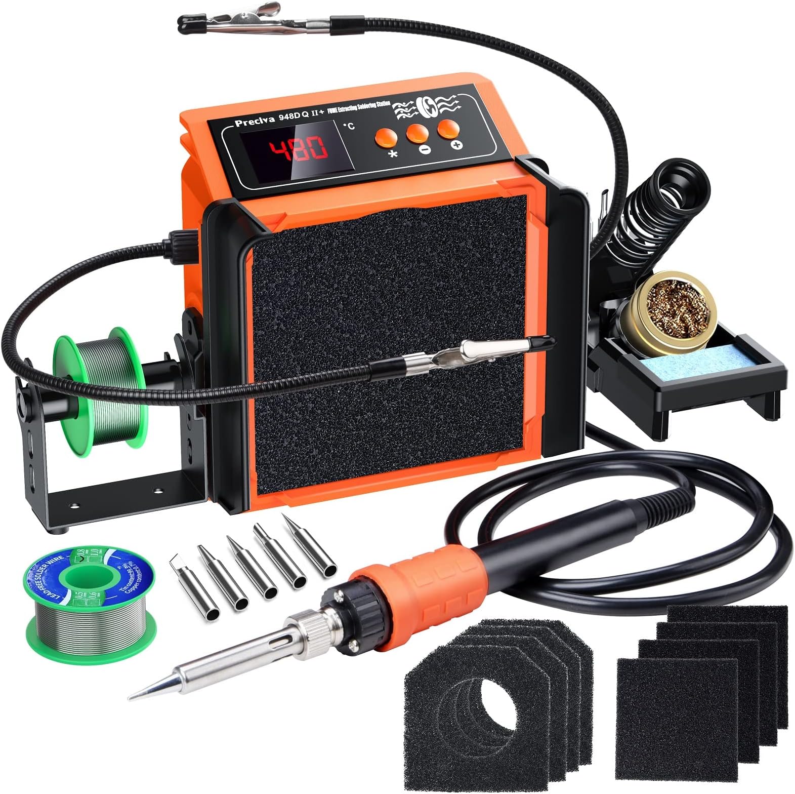 Soldering Station with Solder Fume Extractor, Preciva Soldering Iron ...