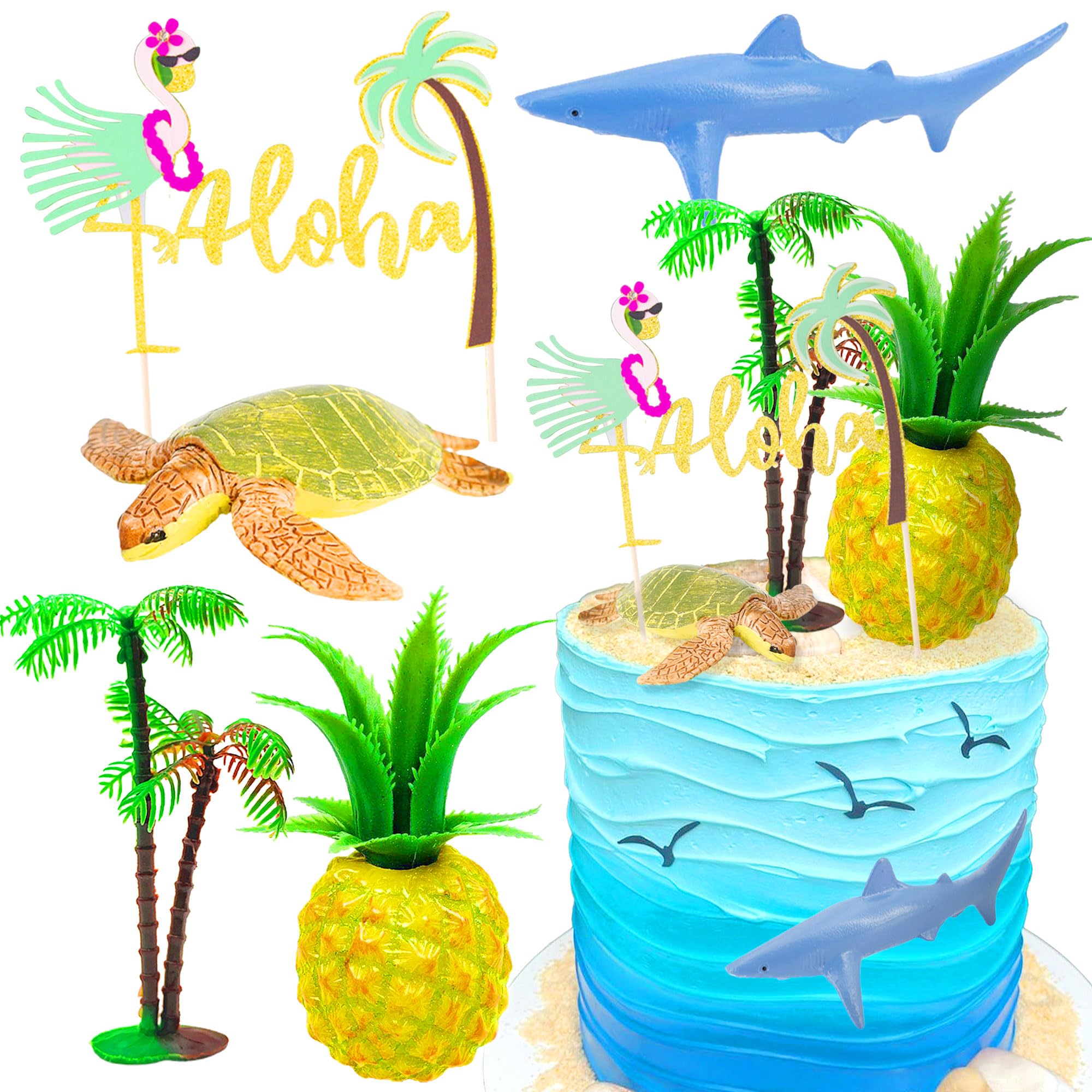 Snapklik.com : Aloha Cake Topper Beach Party Cake Decoration Luau ...