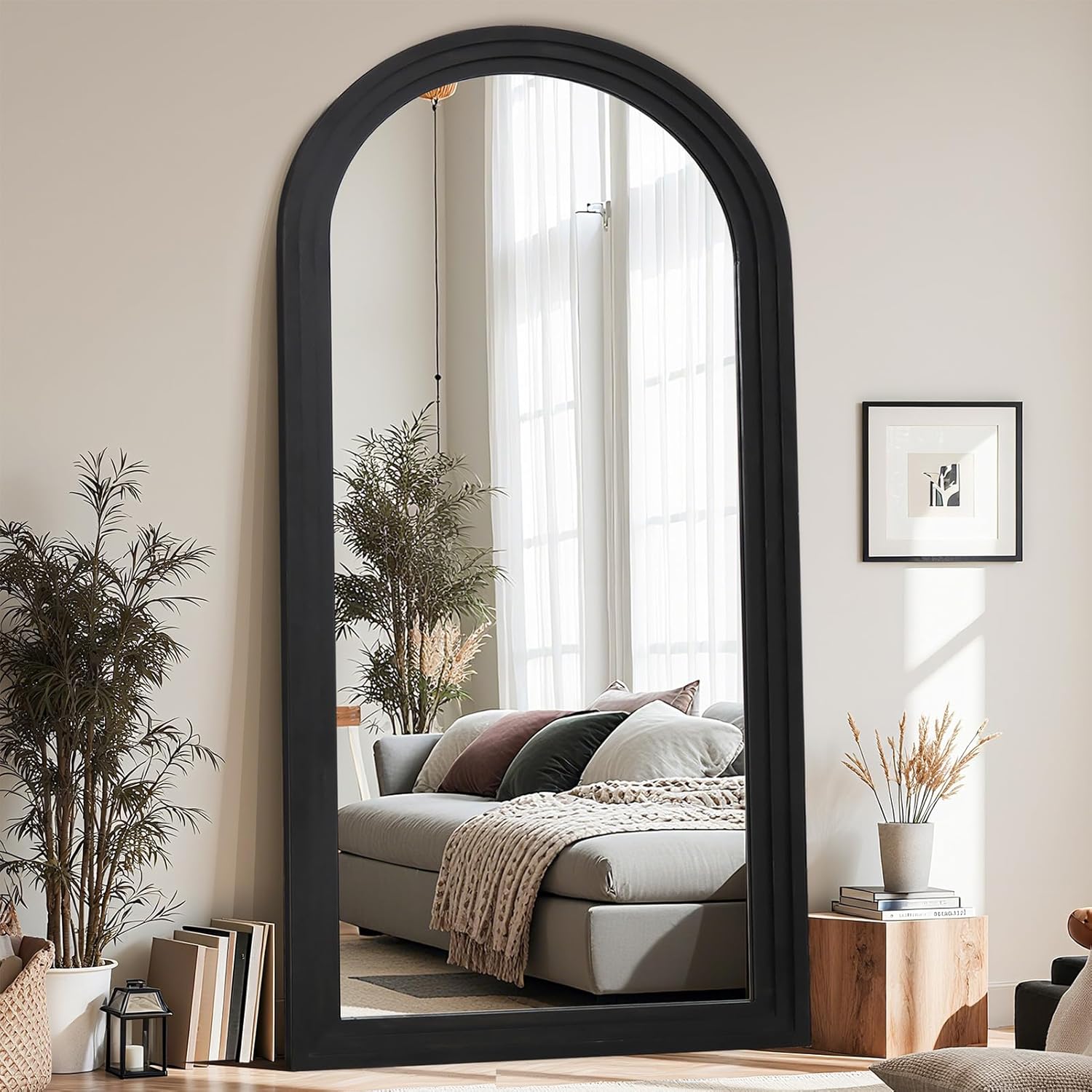 Amazon.com: Antok Floor Mirror, Wood Full Length Mirror Wooden Full ...