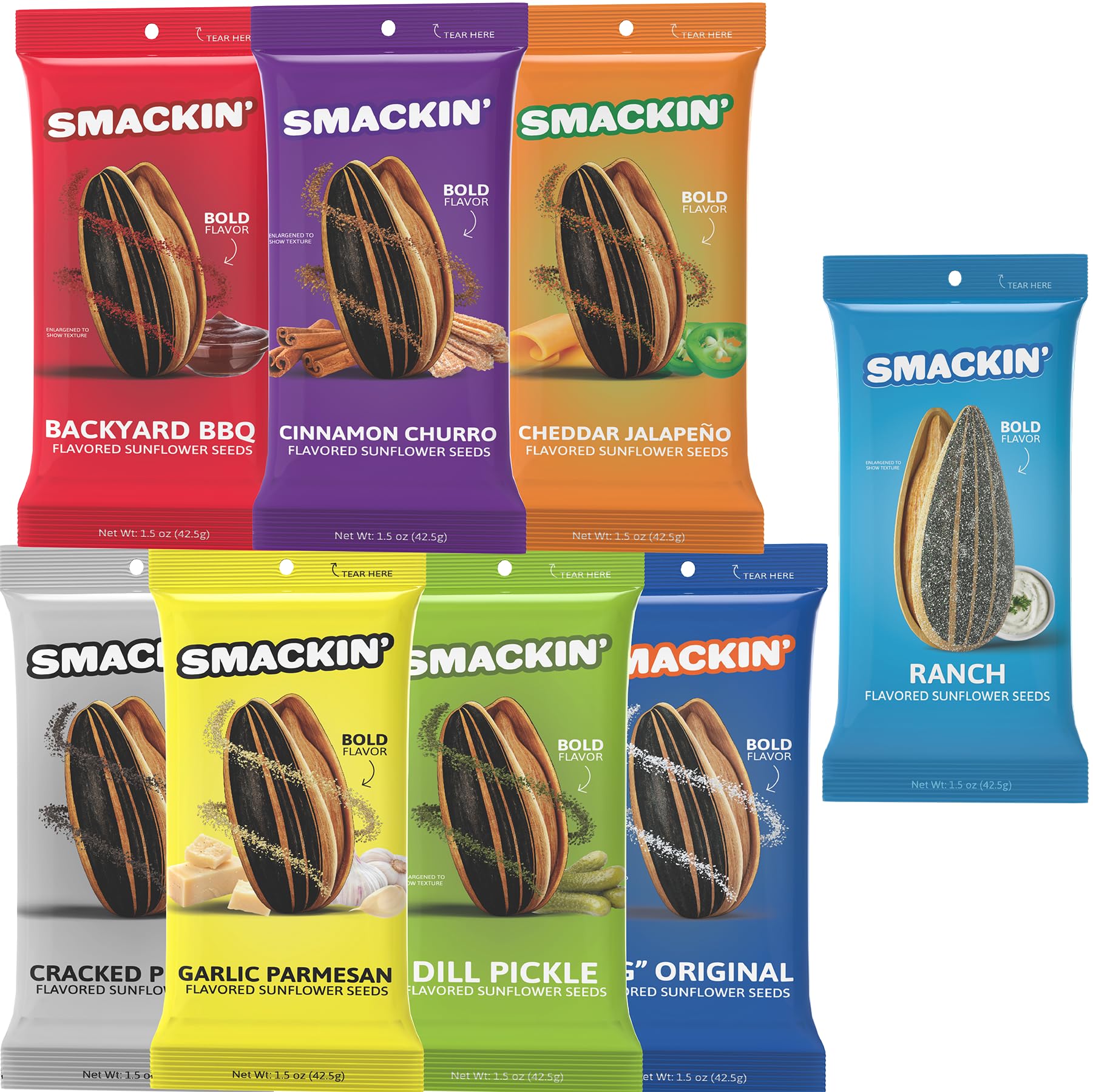 Amazon.com : SMACKIN' Sunflower Seeds, Roasted Jumbo Small-Batch ...