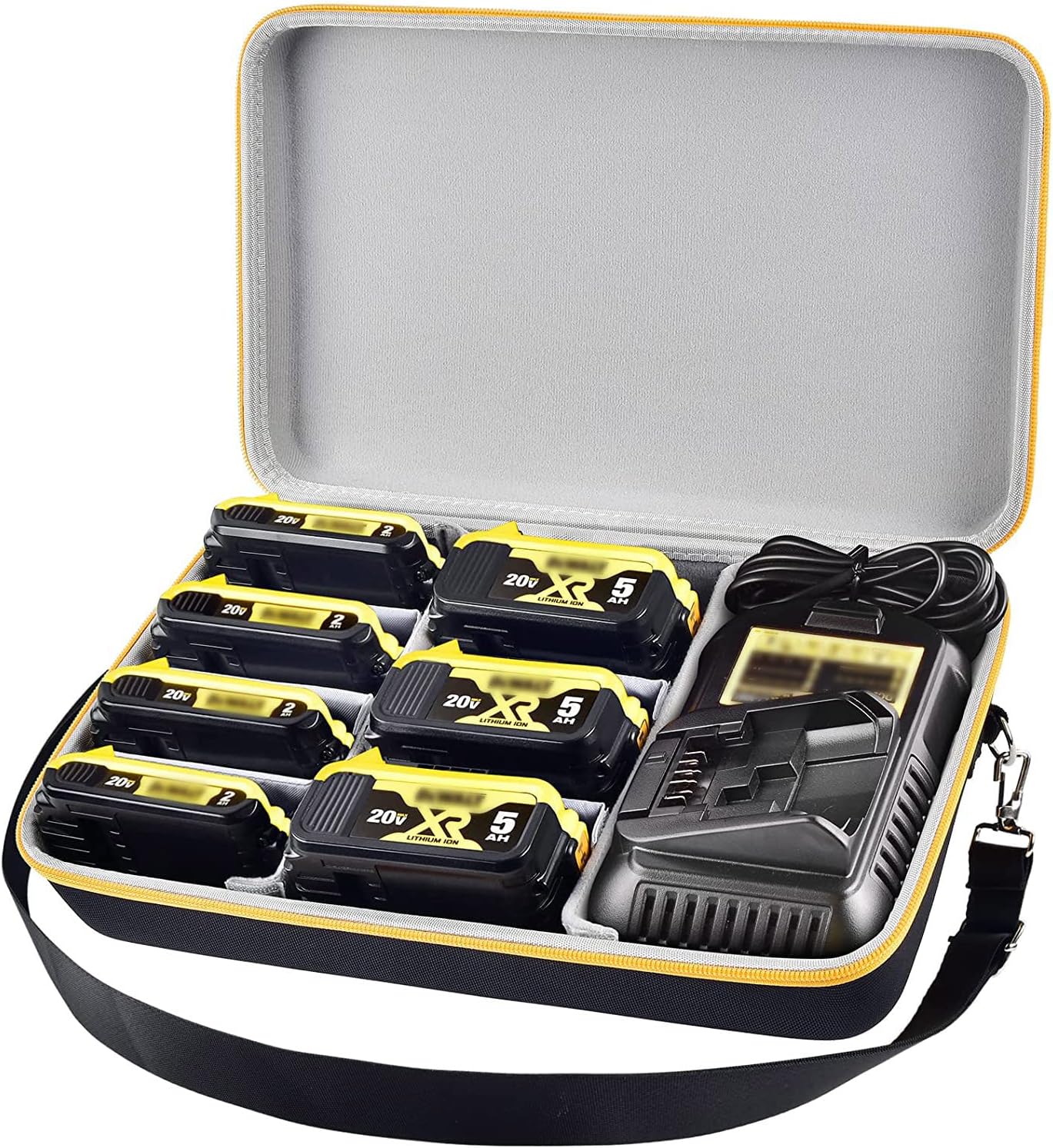 Portable Tool Battery Hard Carrying Case fits for Dewalt/Milwaukee ...