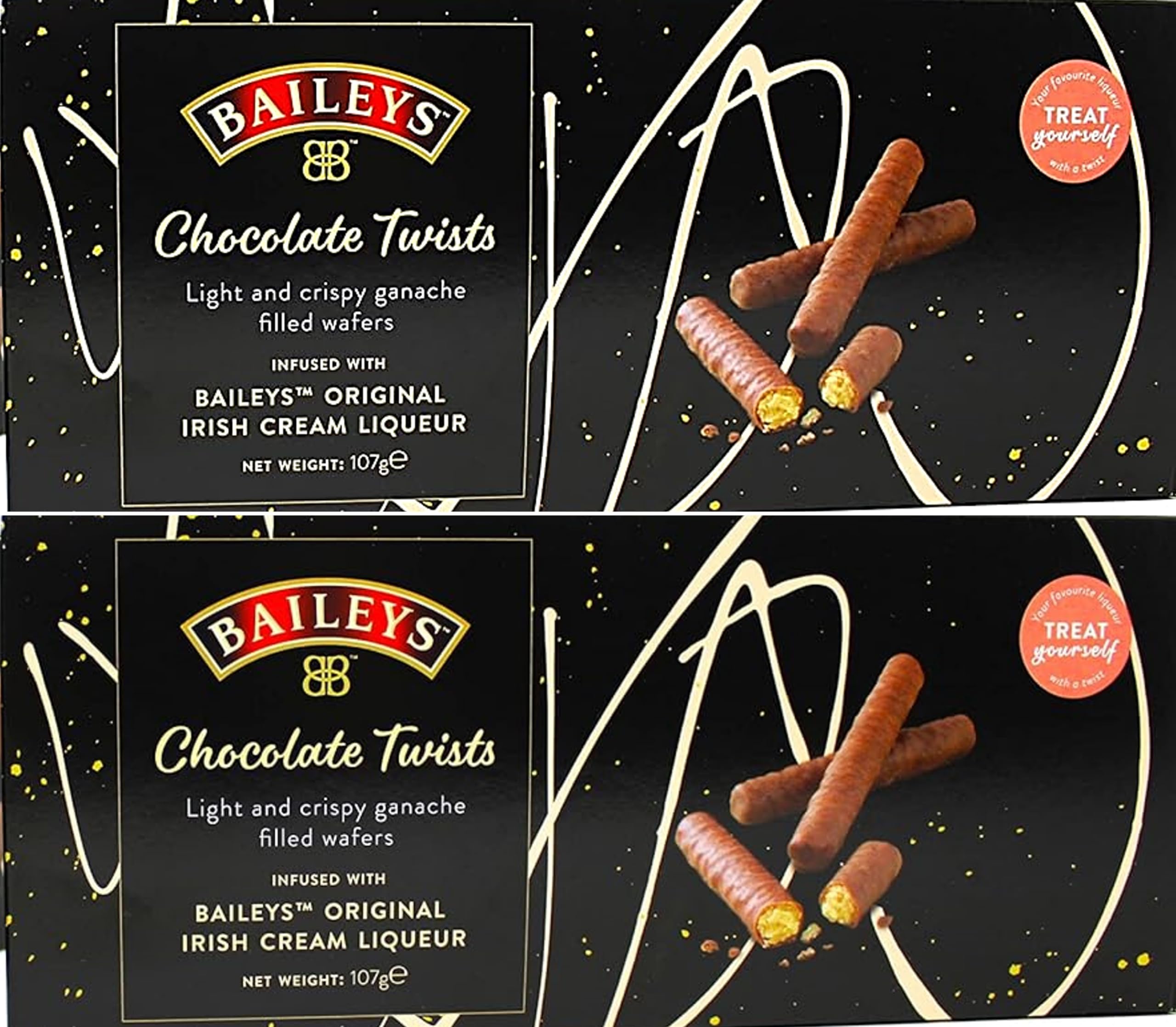 PACK OF 2 Chocolate Twist Wafer Rolls Infused with Baileys Irish Cream ...
