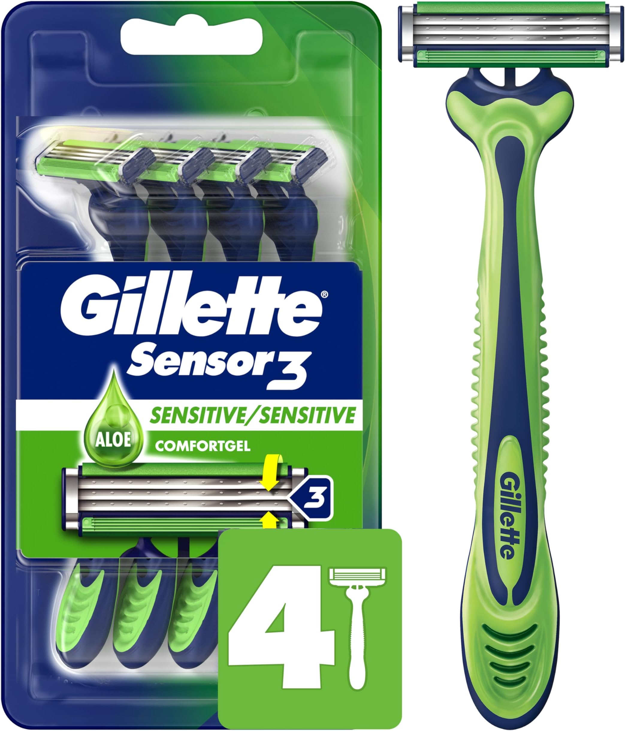Amazon.com: Schick Xtreme 3 Sensitive Skin Razors - Flexible Blades ...