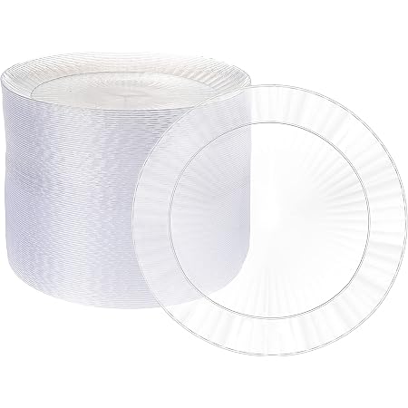 Amazon.com: Ilyapa 100 Pack 6 Inch Disposable Dessert Plates, Plastic ...