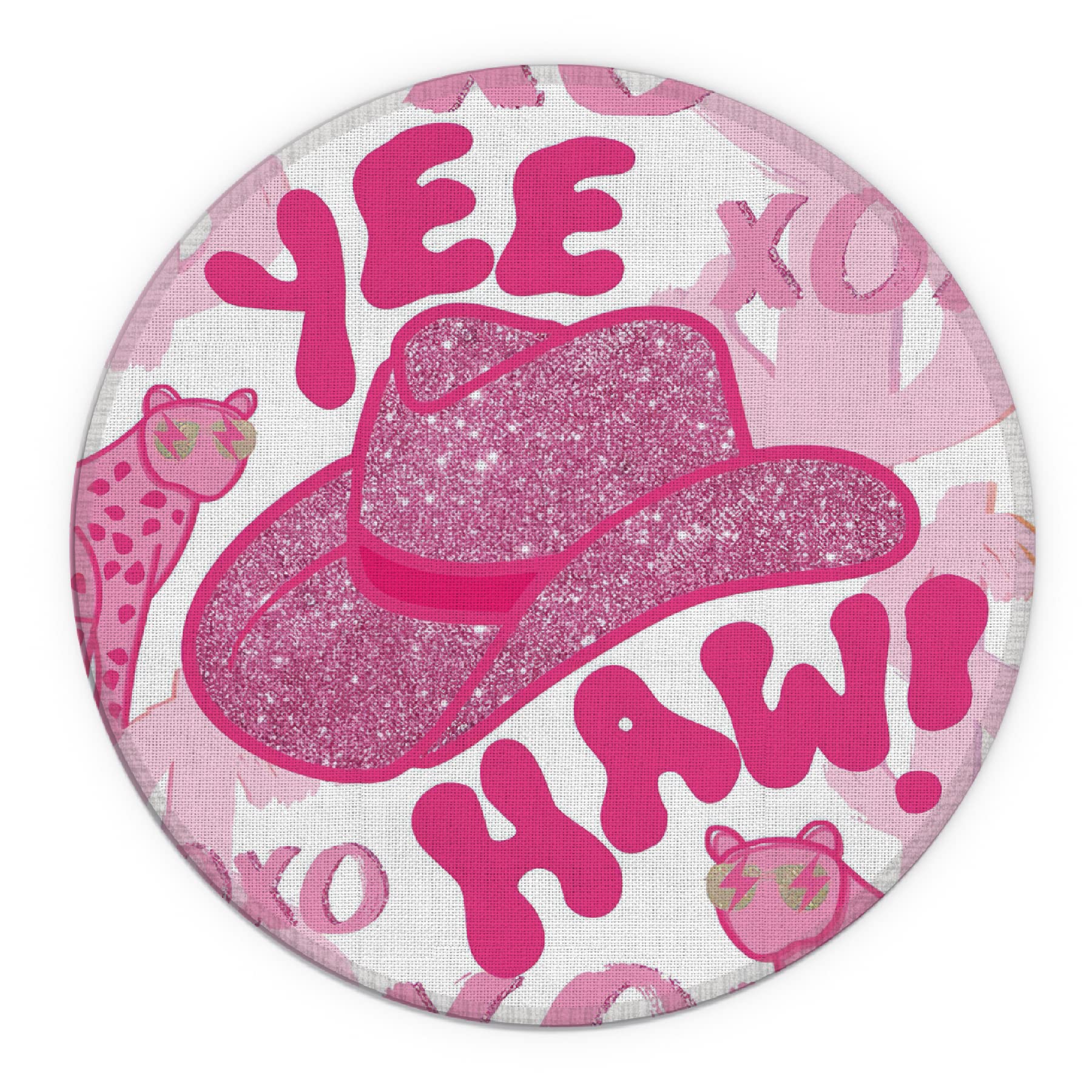 Snapklik.com : Knibeo Hot Pink Preppy Cowgirl Hat Yeehaw Cheetah XOXO ...