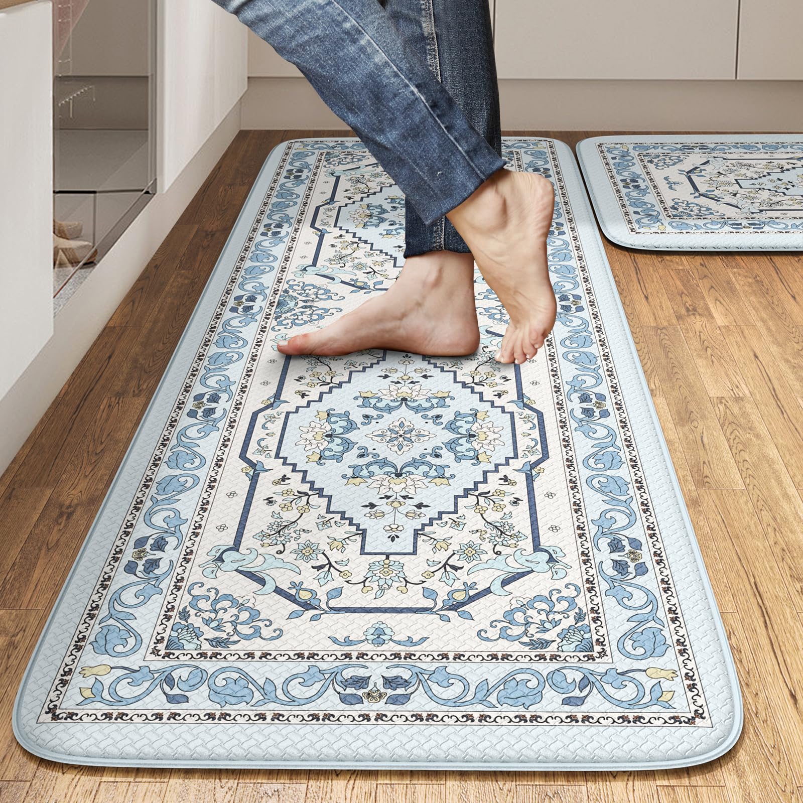 Amazon.com: Kitchen Floor Mat Set of 2, Cushioned Anti Fatigue Kitchen ...