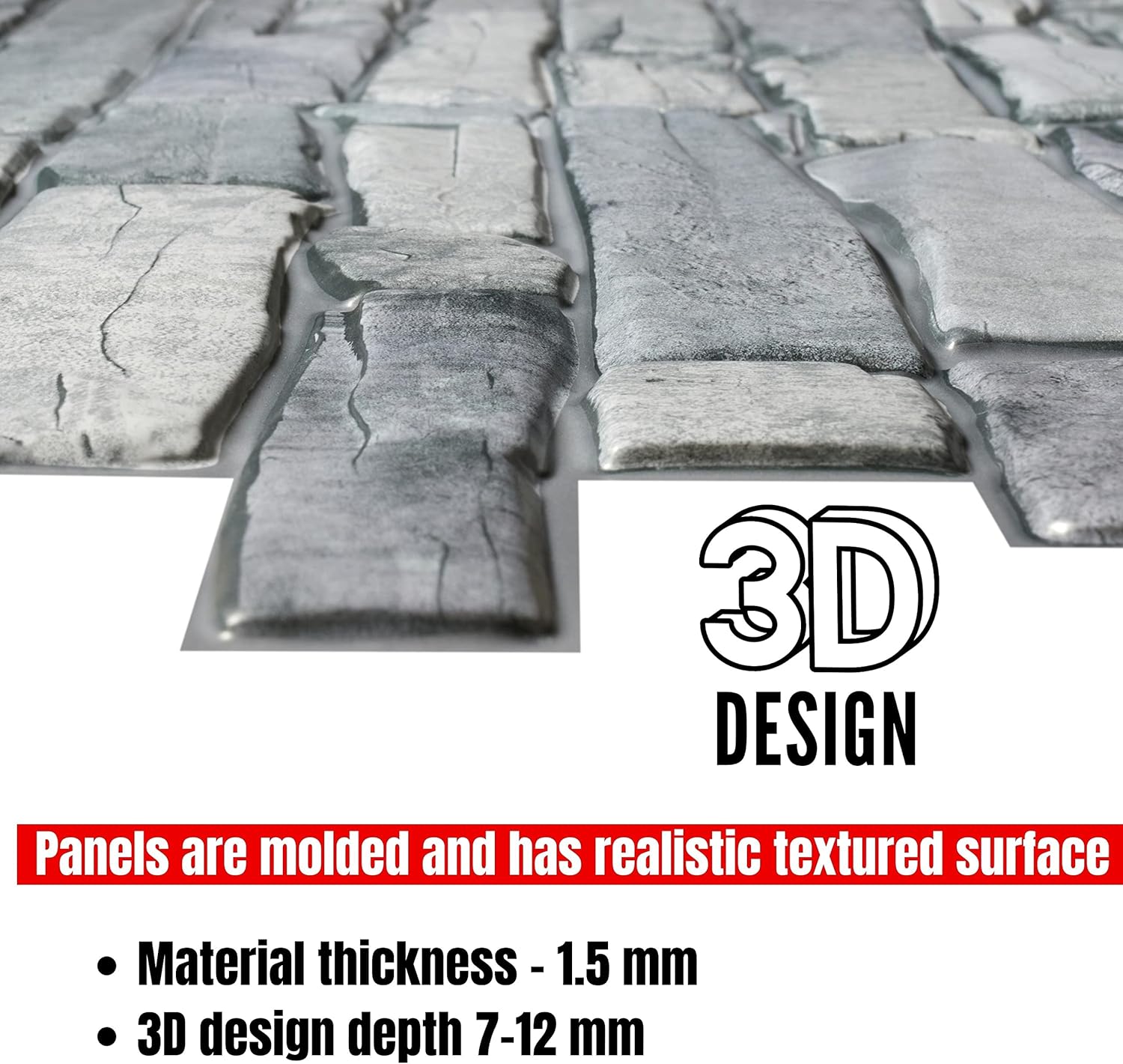 Stone Slate Effect Wall Panelling - Set of 4 Panels India | Ubuy