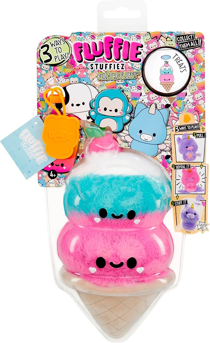 Amazon.com: Fluffie Stuffiez Double Scoop Ice Cream Small Collectible ...