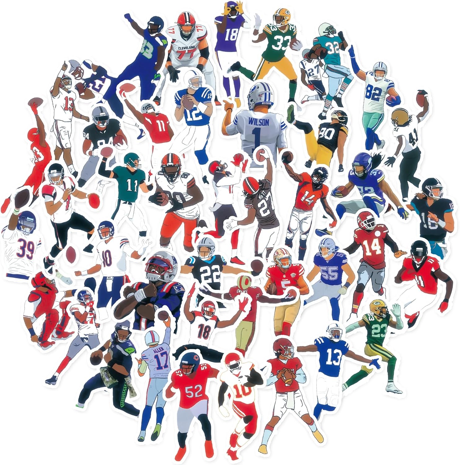 Amazon.com: Bomichi 100 Pcs Football Stickers for Water Bottle Computer ...