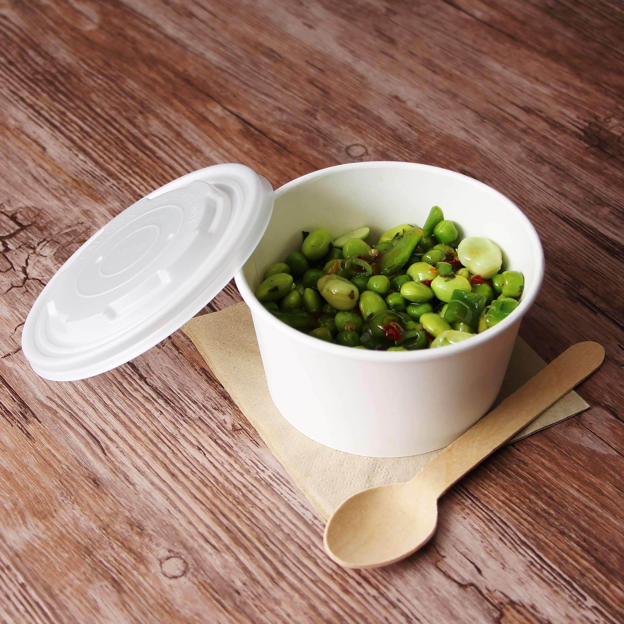 drinkstuff Compostable Soup Container and Lids 12oz / 340ml - Set of 50 ...