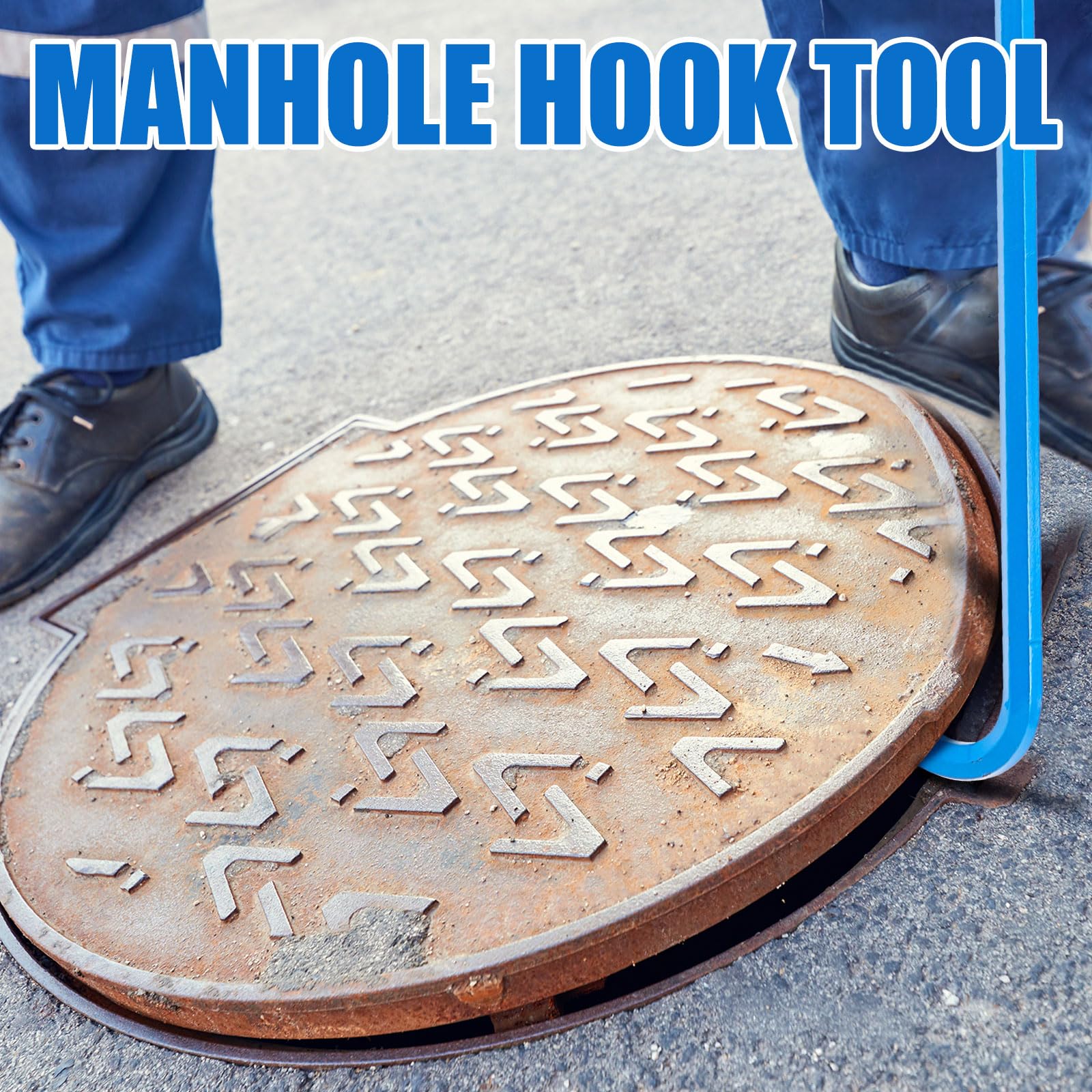 Snapklik.com : Therwen 2 Pcs Manhole Cover Hook 36 Inch