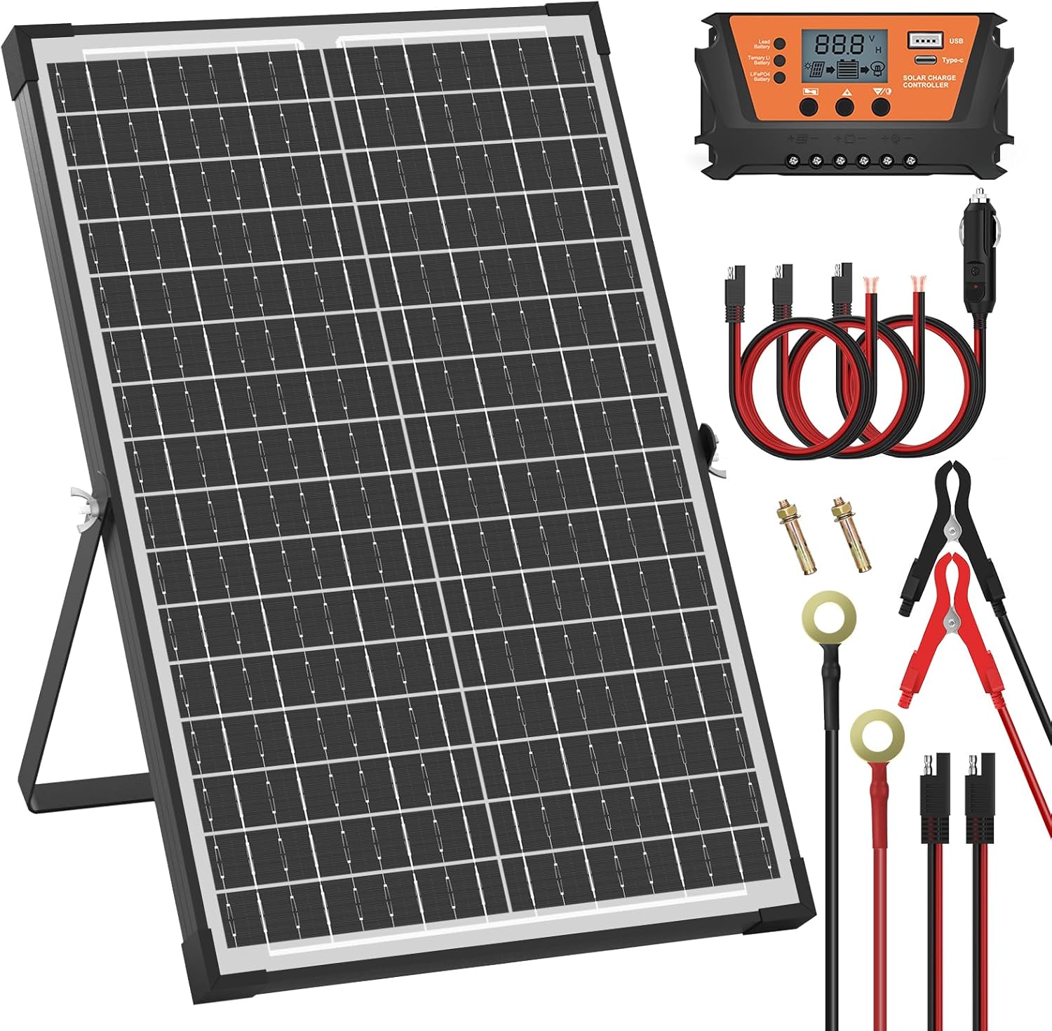Amazon.com : 30W Solar Panel Kit 12v Solar Panels Battery Charger + Pwm ...