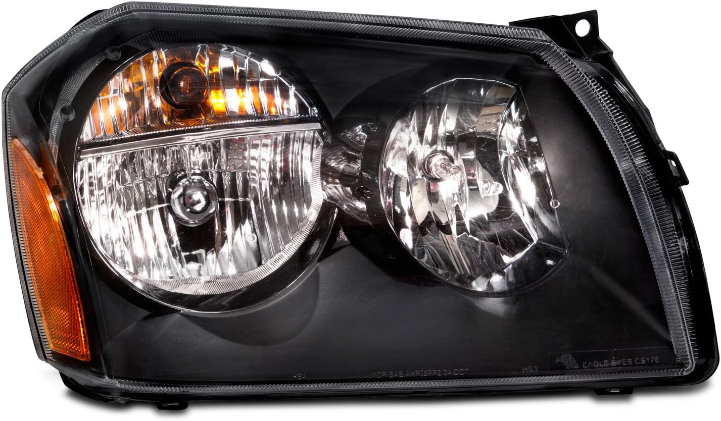 Amazon.com: HEADLIGHTSDEPOT Black Housing Halogen Headlight Compatible ...