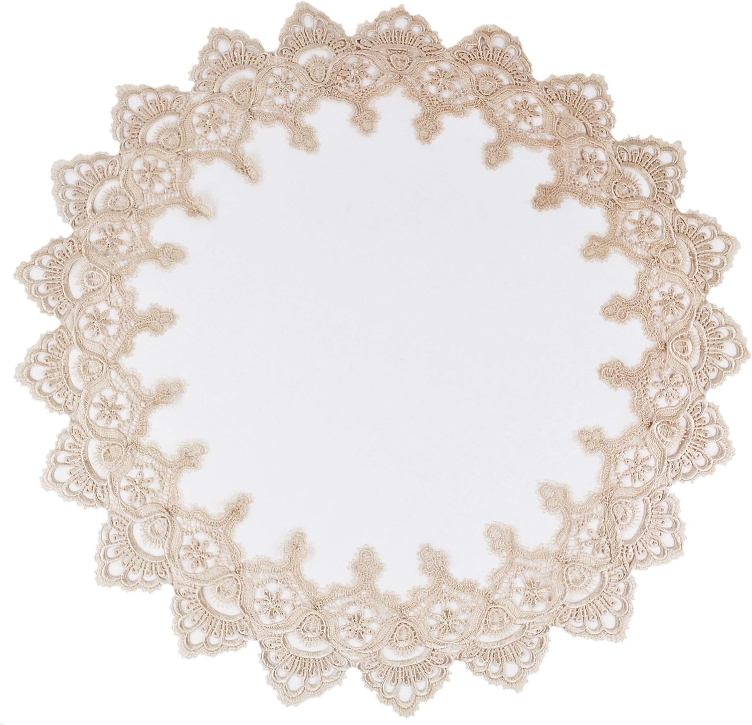 Amazon.com: Gold European Lace, Antique Jacquard Fabric, Round Doily ...