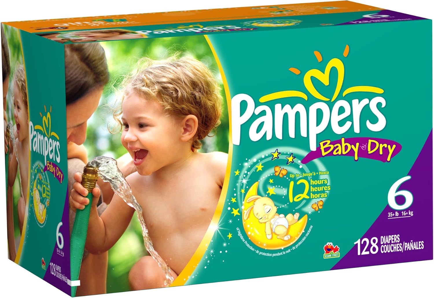 Amazon.com: Pampers Baby Dry Diapers Economy Plus Pack, Size 6, 128 ...