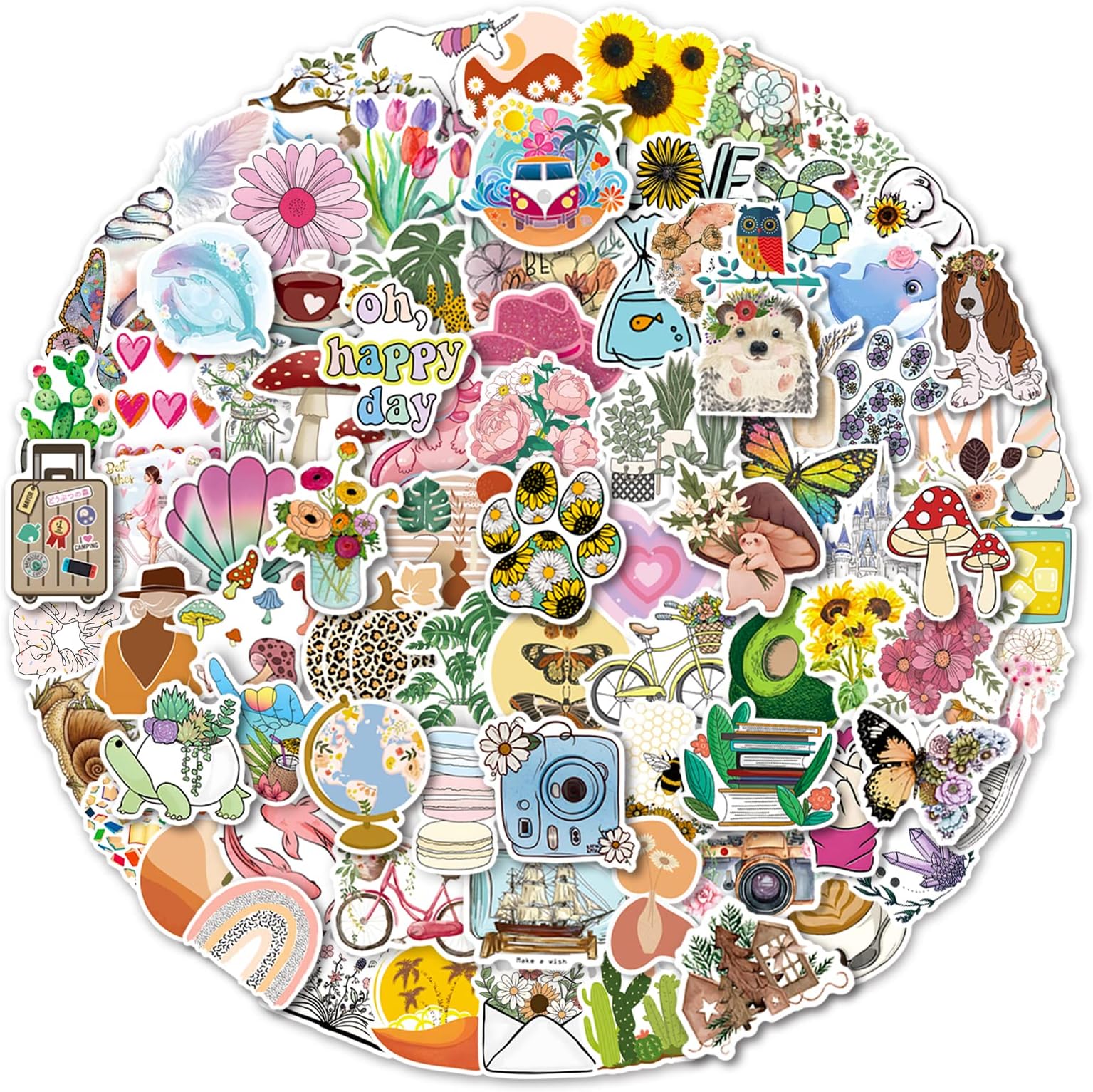 Amazon.com: 100 PCS Vinyl Stickers Pack for Water Bottle,Aesthetic ...