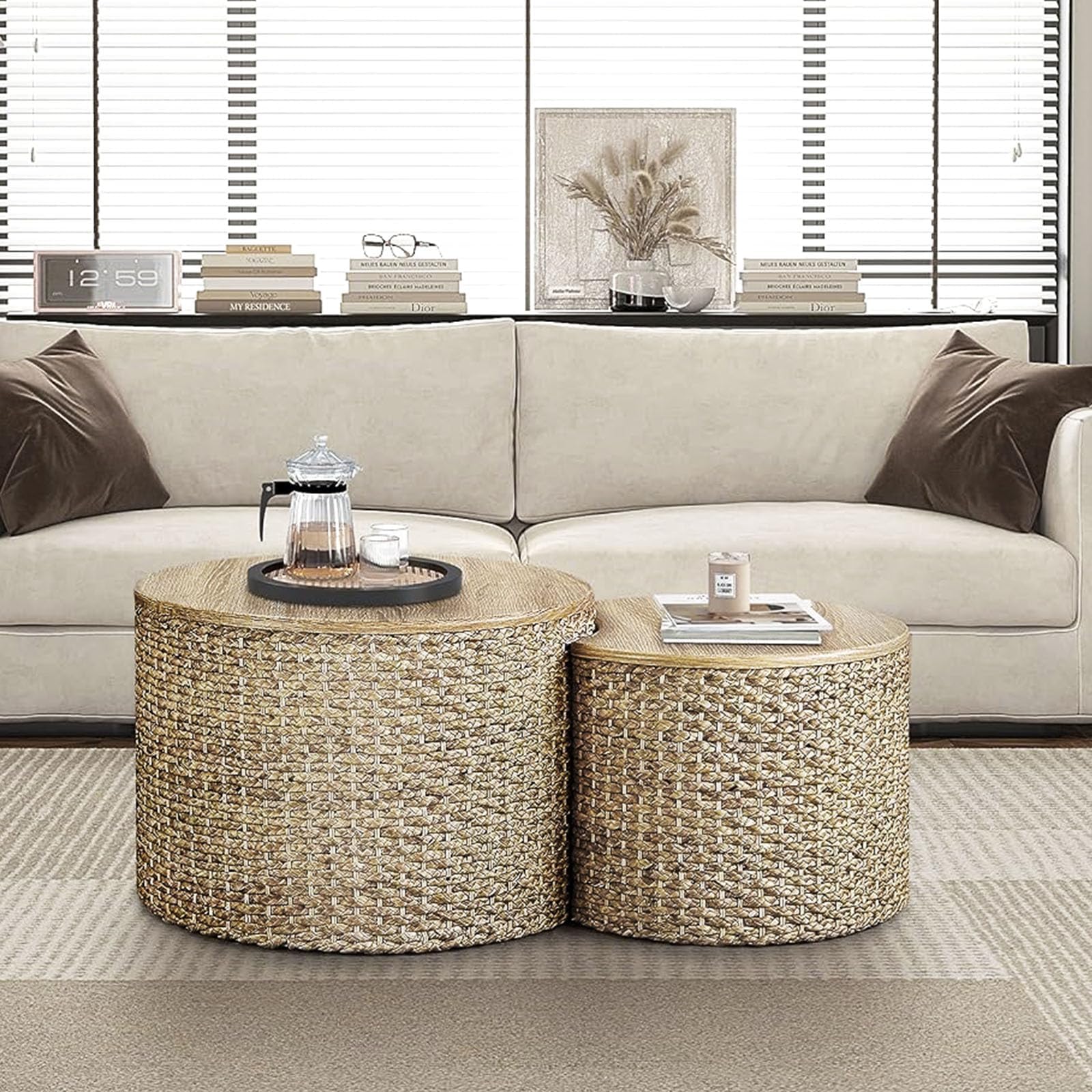 Amazon.com: SEI Furniture Lachlan Round Nesting Coffee Tables – 3pc Set ...