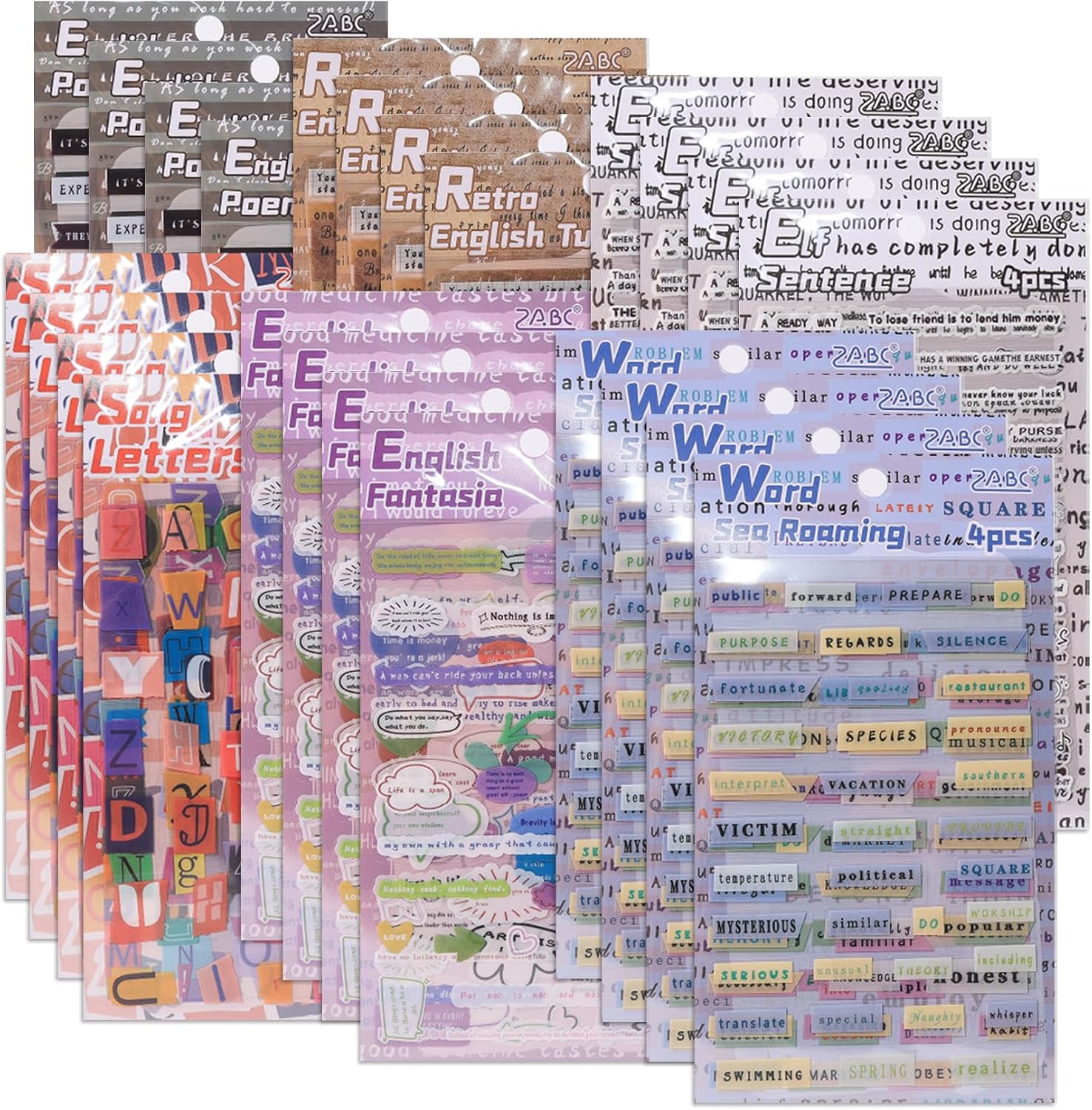 Amazon.com: Word Quote Stickers – 24 Sheets Inspirational Stickers for ...