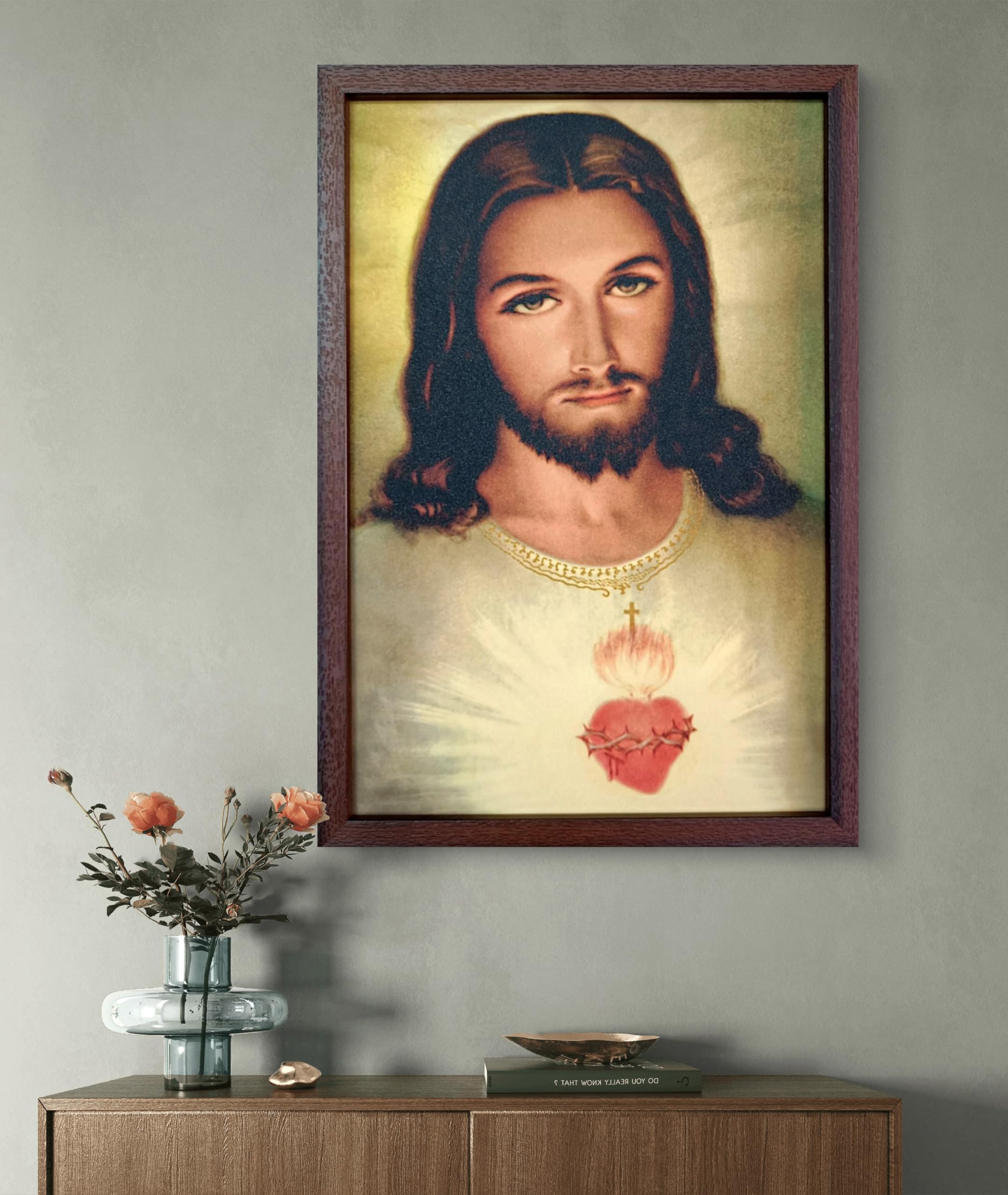 Elegance Sacred Heart Jesus Christ Painting Picture Photo Frame Wall ...