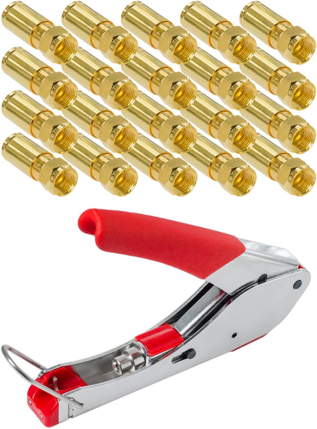 HB Digital 20 Pcs Gold Plated Professional Compression Connectors ...