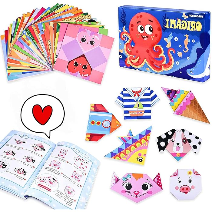 Buy Origami Paper Origami Kits for Kids Ages 4-12, 155 Sheets 72 Kinds ...