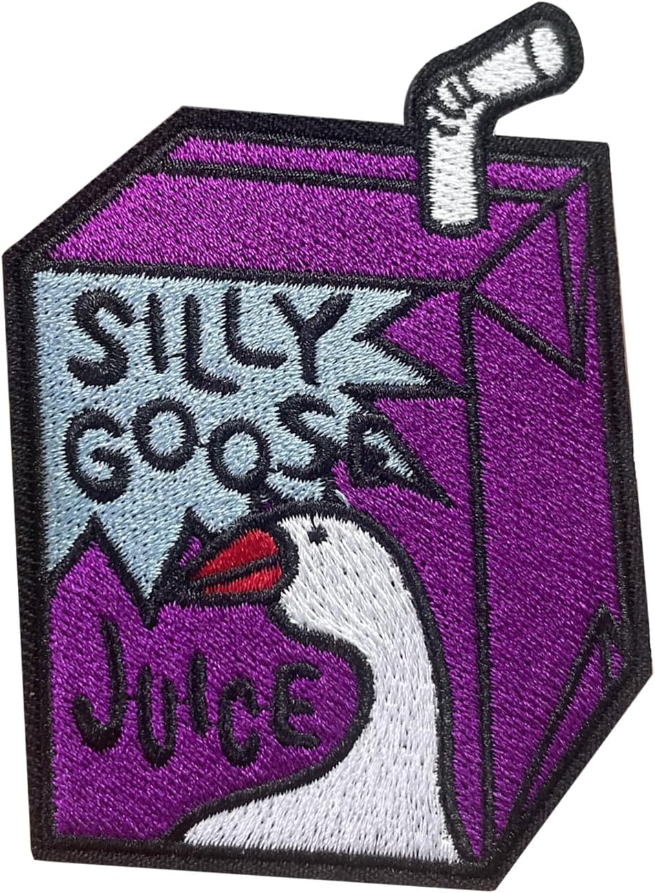 Amazon.com: Silly Goose Juice Funny Embroidery Patch - Cute Animal Meme ...
