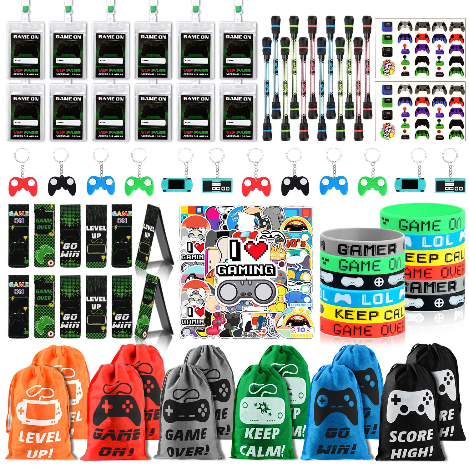 Amazon.com: KISPATTI Video Game Party Favors, 124 PCS Gaming Birthday ...