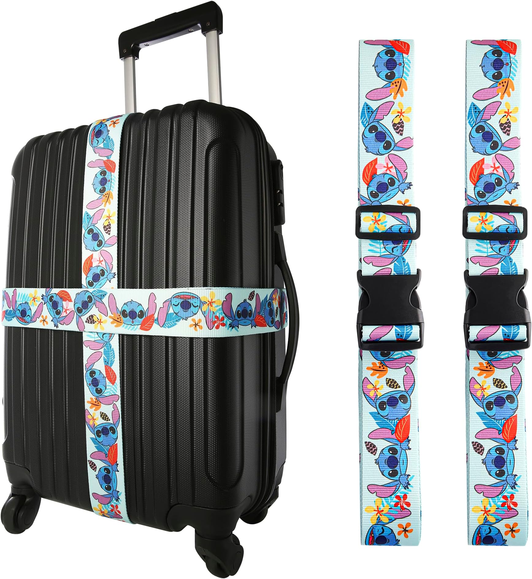 Amazon.com: Disney Stitch Luggage Strap 2-Piece Set Officially Licensed ...
