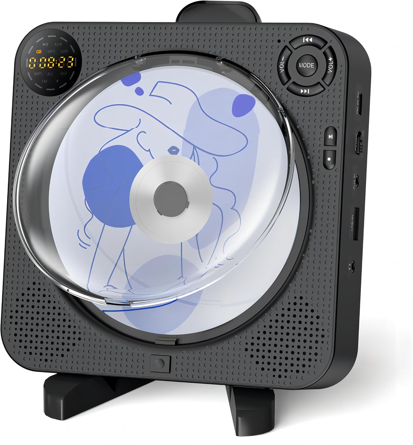 CD Player Portable, Bluetooth CD Player with Speakers Arafuna Small CD ...