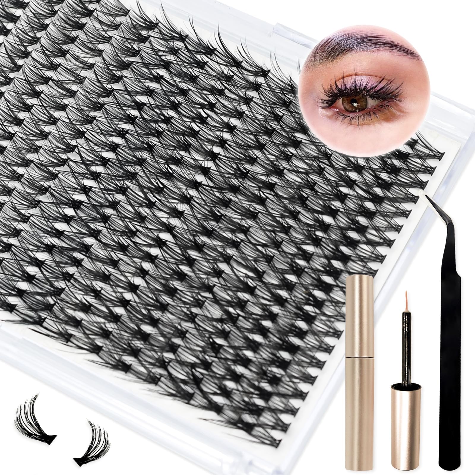 Amazon.com: 320 Pcs Lash Clusters and Eyelash Extension Kit, DIY ...