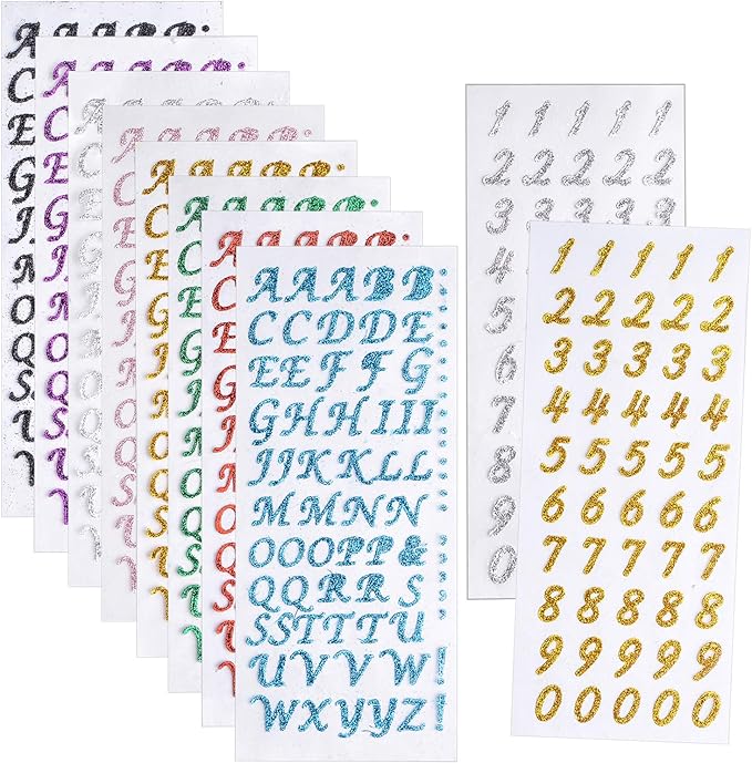 Amazon.com: Alphabet Stickers,10 Sheets Colored Alphabet Letters ...