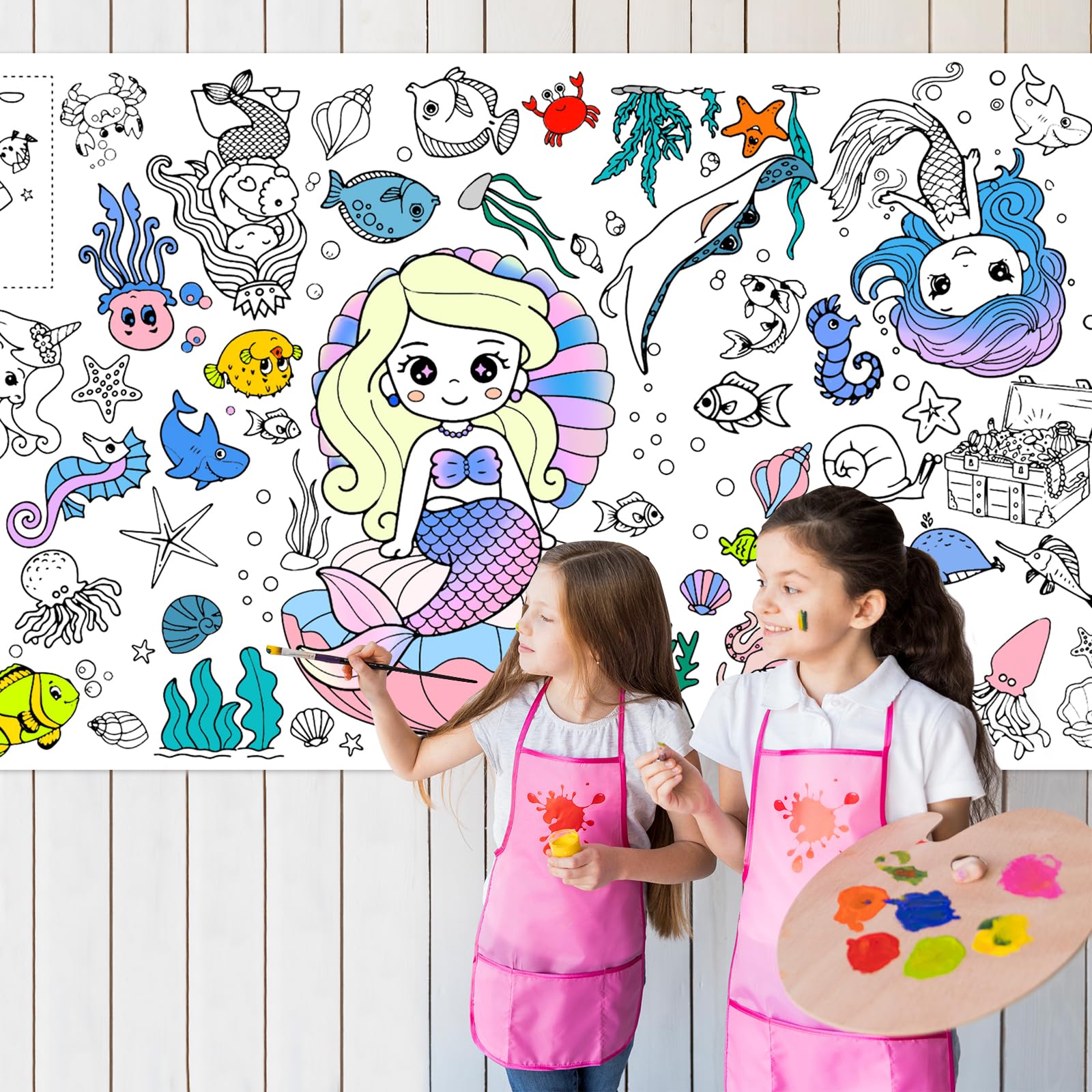 Snapklik.com : Mermaid Giant Coloring Poster, 72 X 30 Inches Large ...