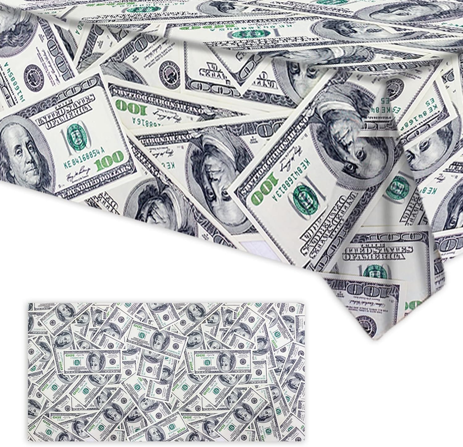 Amazon.com: Money Pale Green Grey Bill Tablecloth Realistic Bill Theme ...