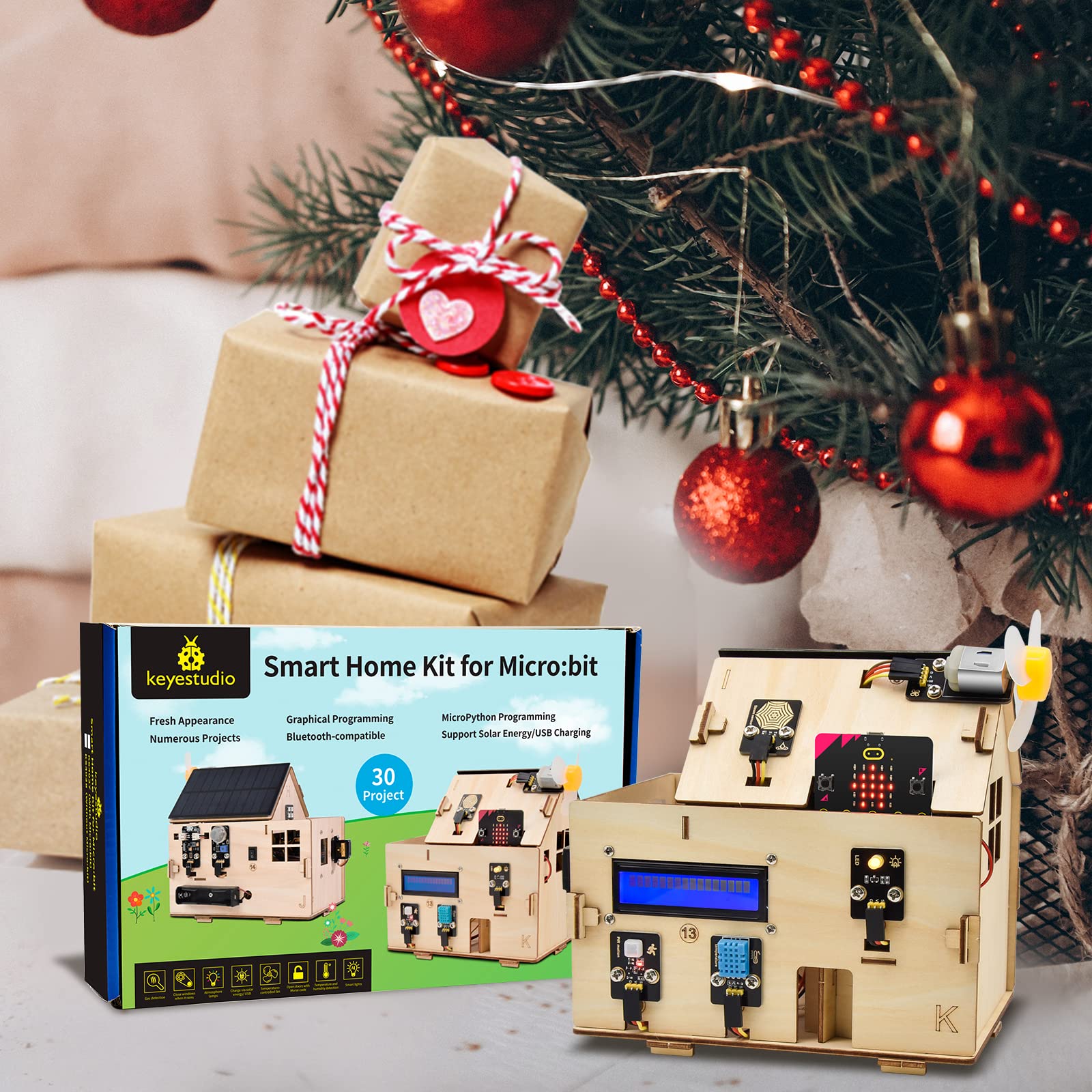 Buy KEYESTUDIO Microbit Smart Home Starter Kit with Micro:bit V2, MakeCode Blocks & Python Code ...