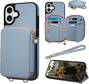 Amazon.com: Keallce Case for iPhone 16 Plus 6.7'' Wallet, Crossbody Zipper Purse with RFID ...